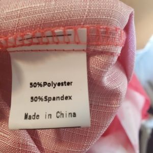 miss look | Tops | Miss Look Coral Floral Tie Neck Blouse Lg | Poshmark